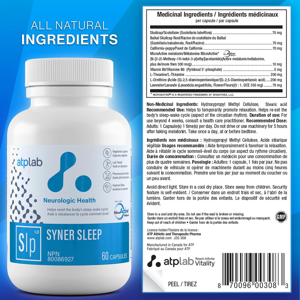 60 capsules of sleep-enhancing vitamins