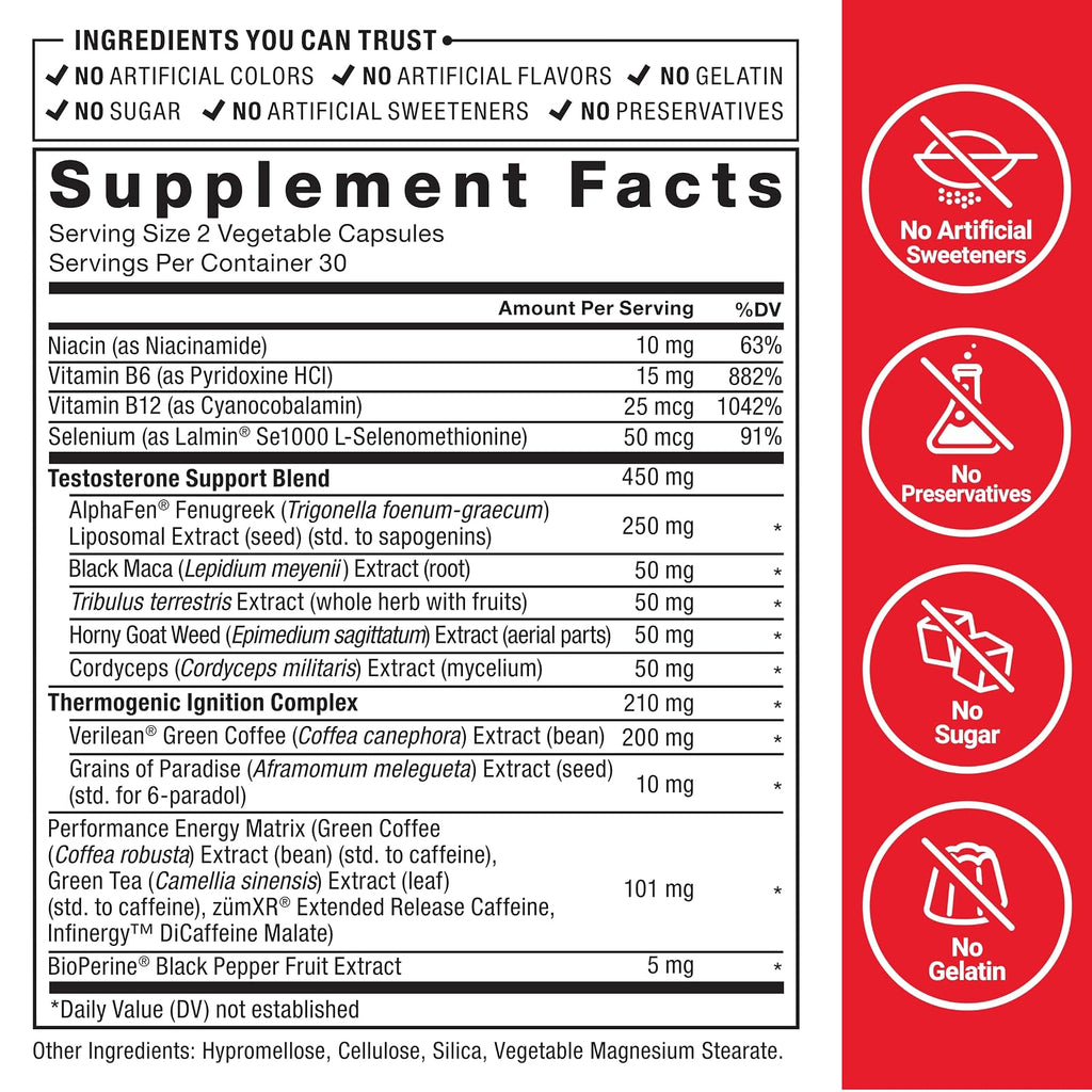 60 capsules of testosterone enhancement