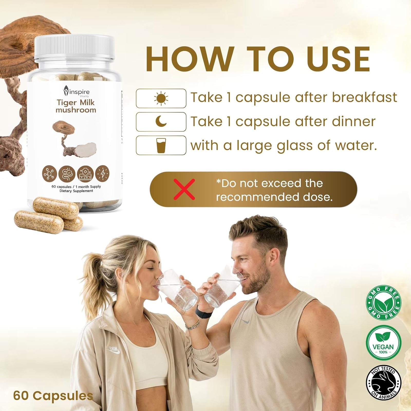 60 capsules of Tiger Milk Mushroom