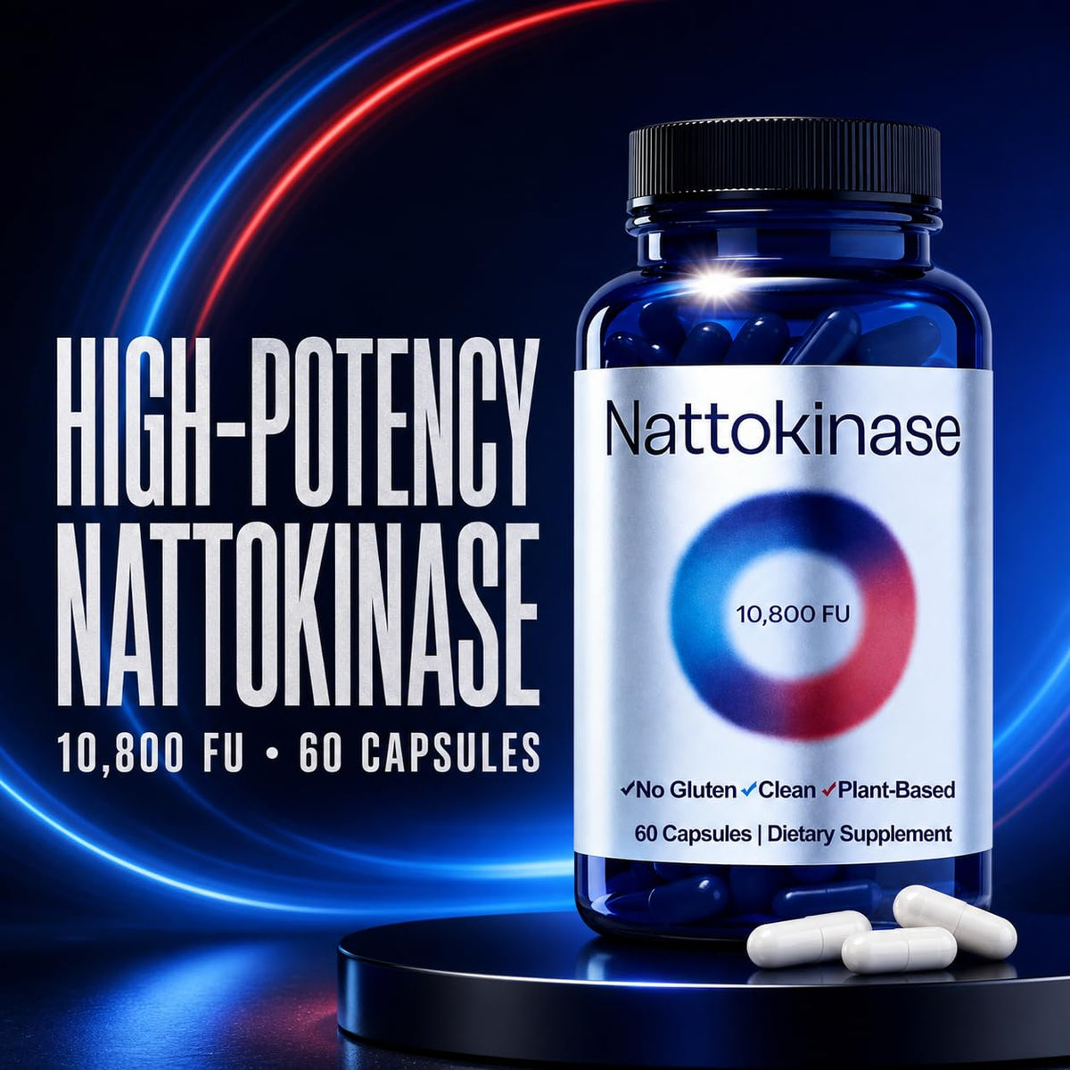 60 capsules of Ultimate Nattokinase supplement