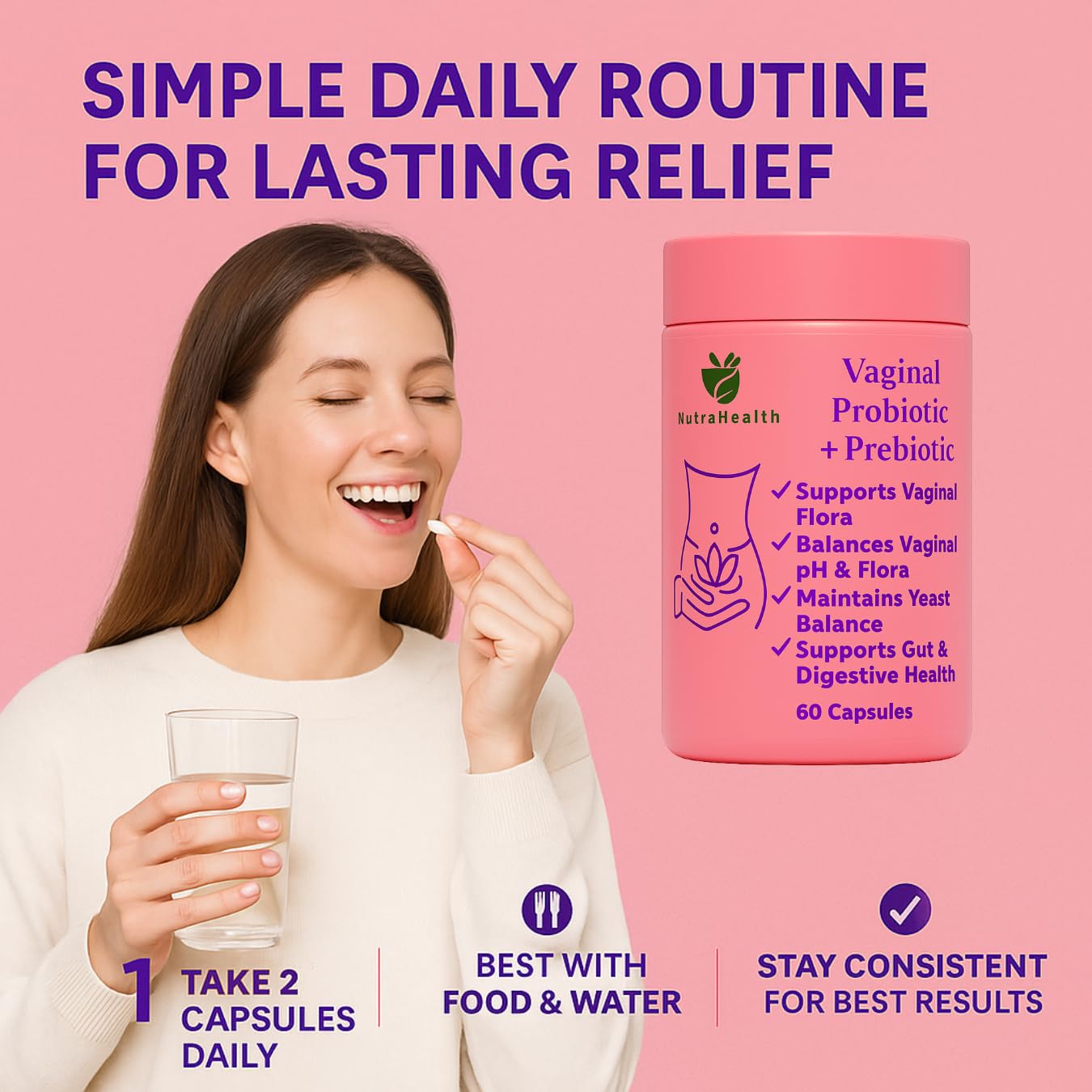60 capsules of vaginal probiotics