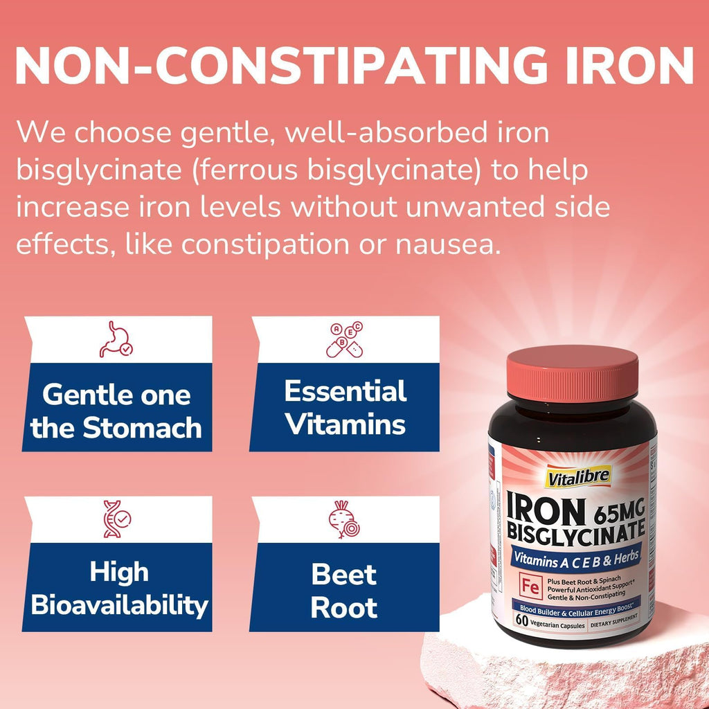 60 capsules of Vitalibre iron for daily use