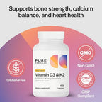 60 capsules of Vitamin D3 K2