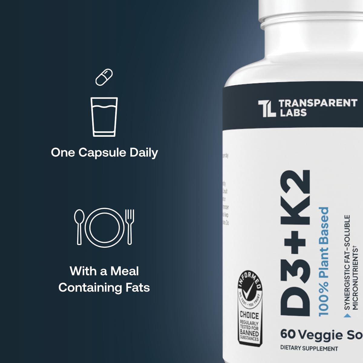 60 capsules of vitamin D3 K2