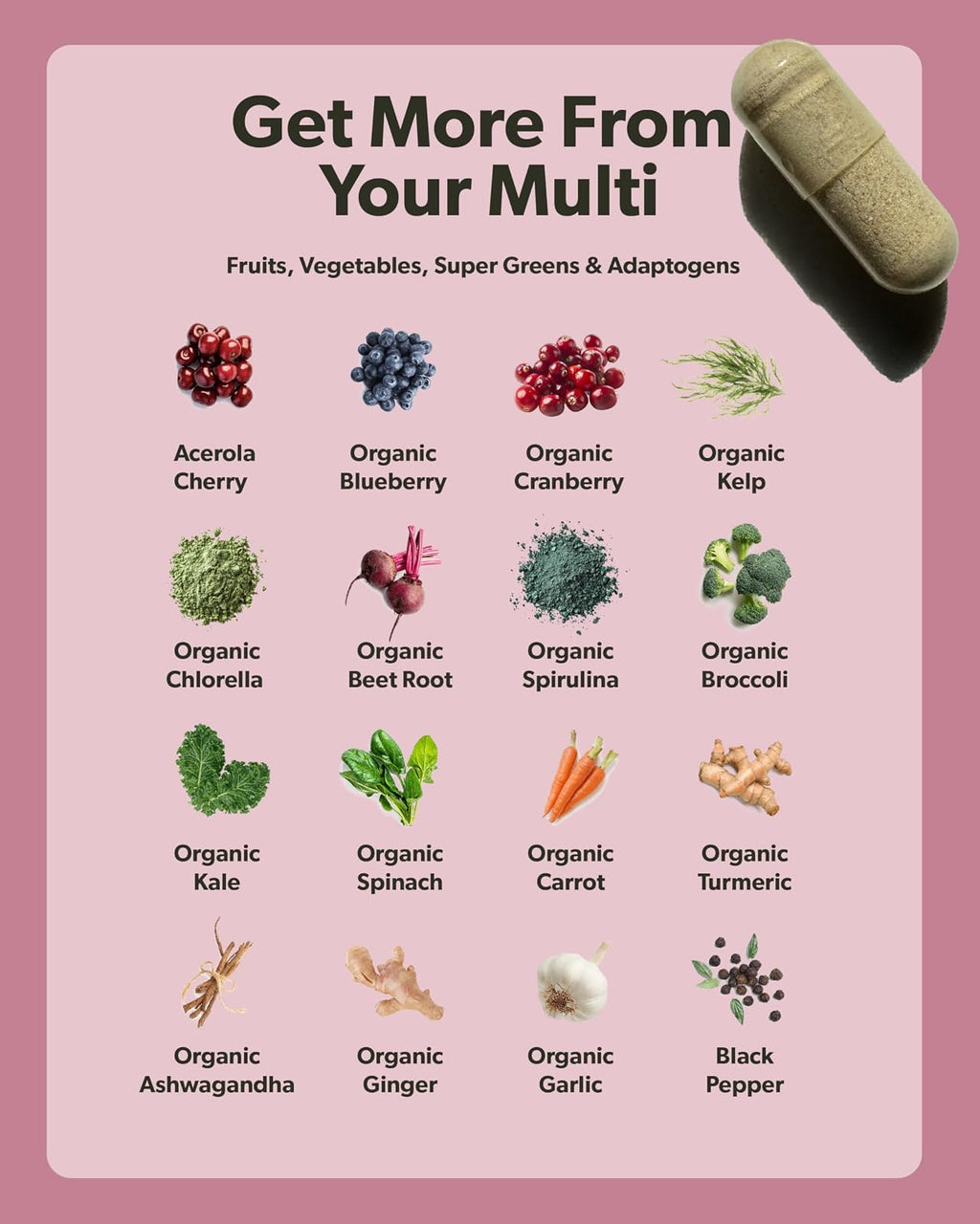 60 capsules of women's multivitamins