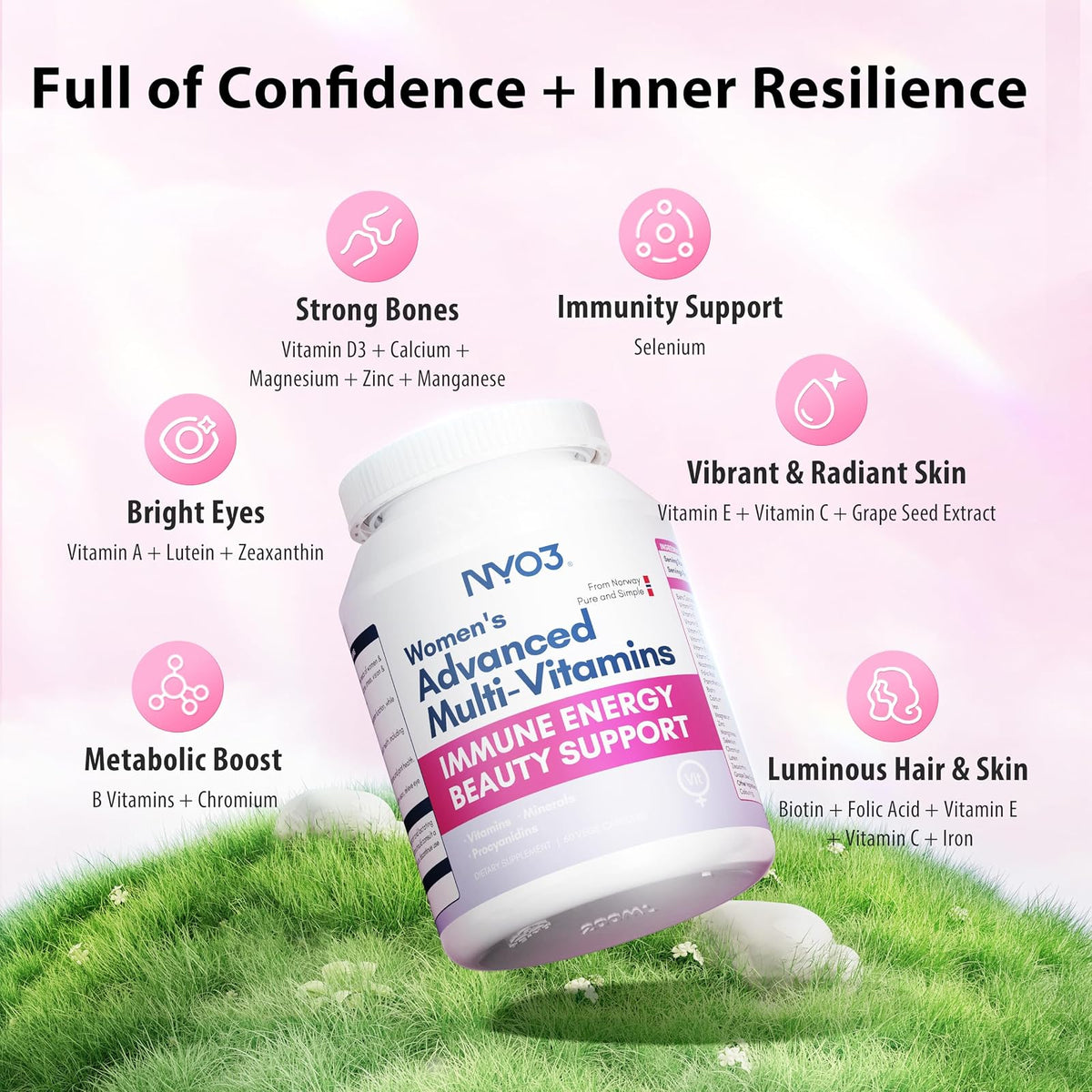60 capsules of women's multivitamins