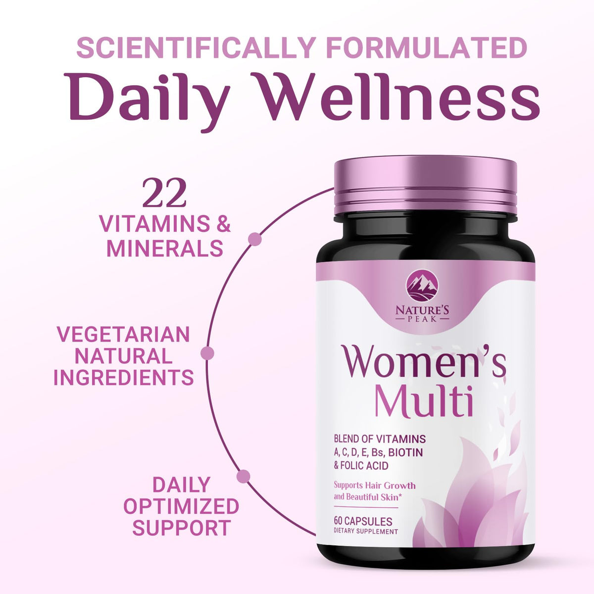60 capsules of women's multivitamins