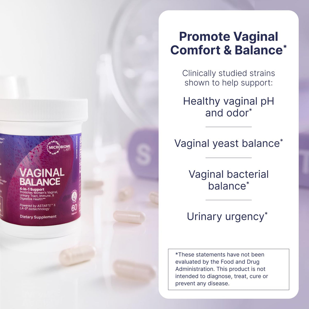 60 capsules of women's probiotics