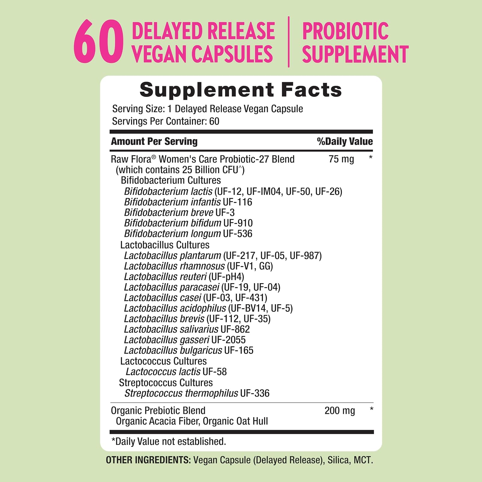 60 capsules of women's probiotics