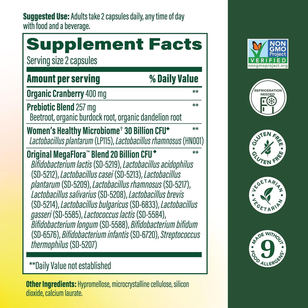 60 capsules of women's probiotics
