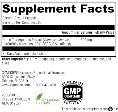 60 capsules of XYMOGEN Green Tea