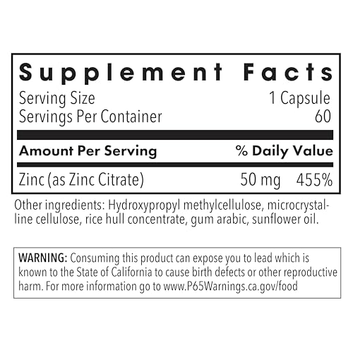 60 capsules of zinc citrate