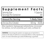 60 capsules of zinc citrate