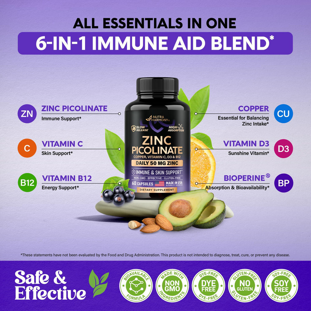 60 capsules of zinc vitamins