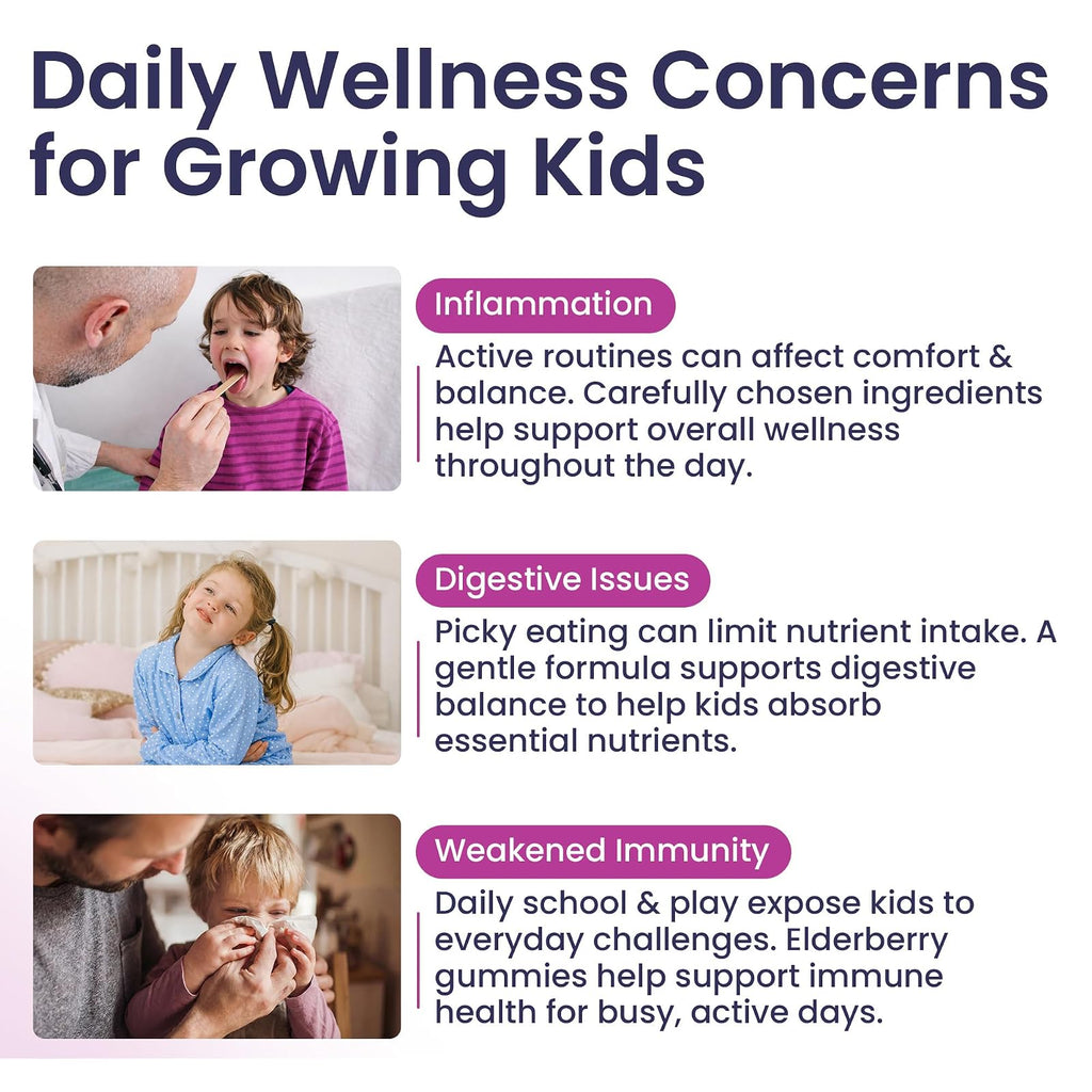 60 chewable elderberry gummies for kids