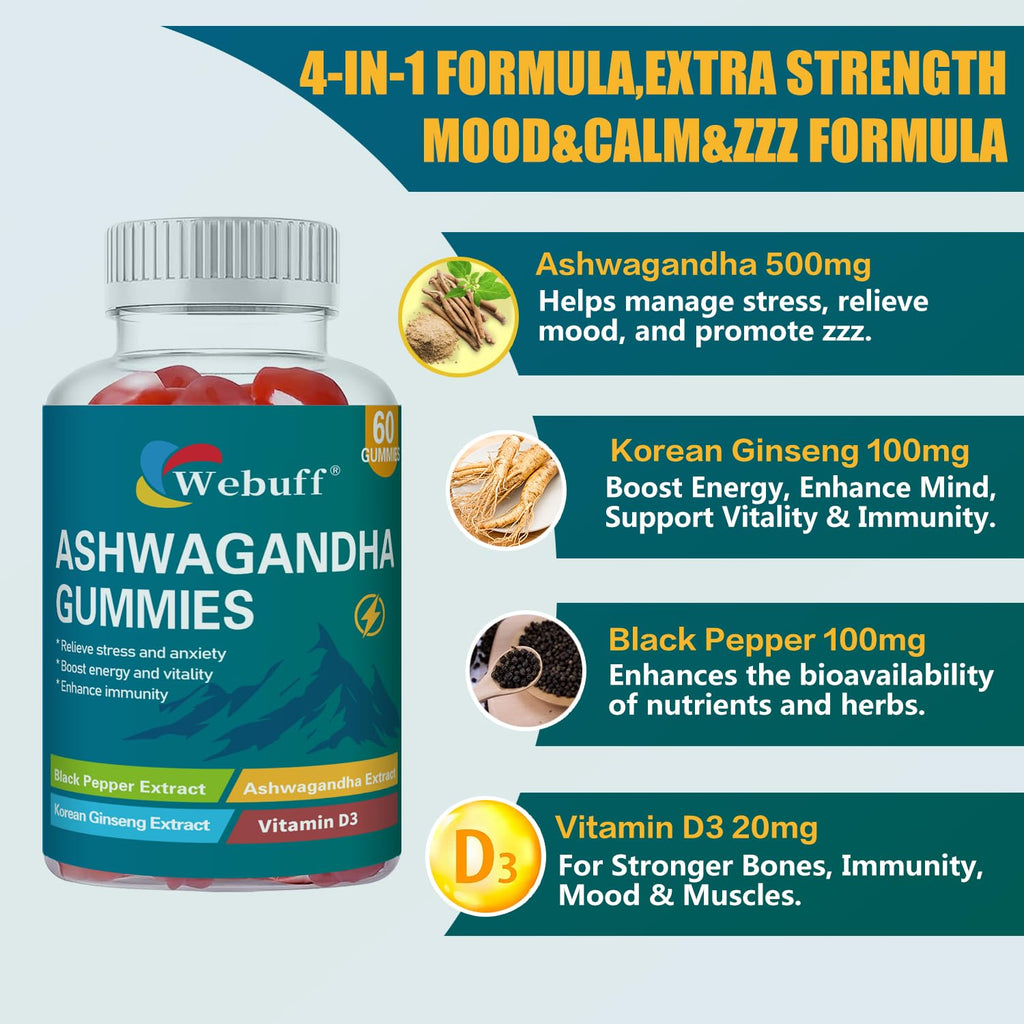 60 count Ashwagandha gummies for daily wellness