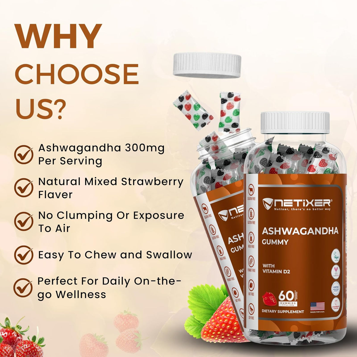 60 count ashwagandha gummies for health