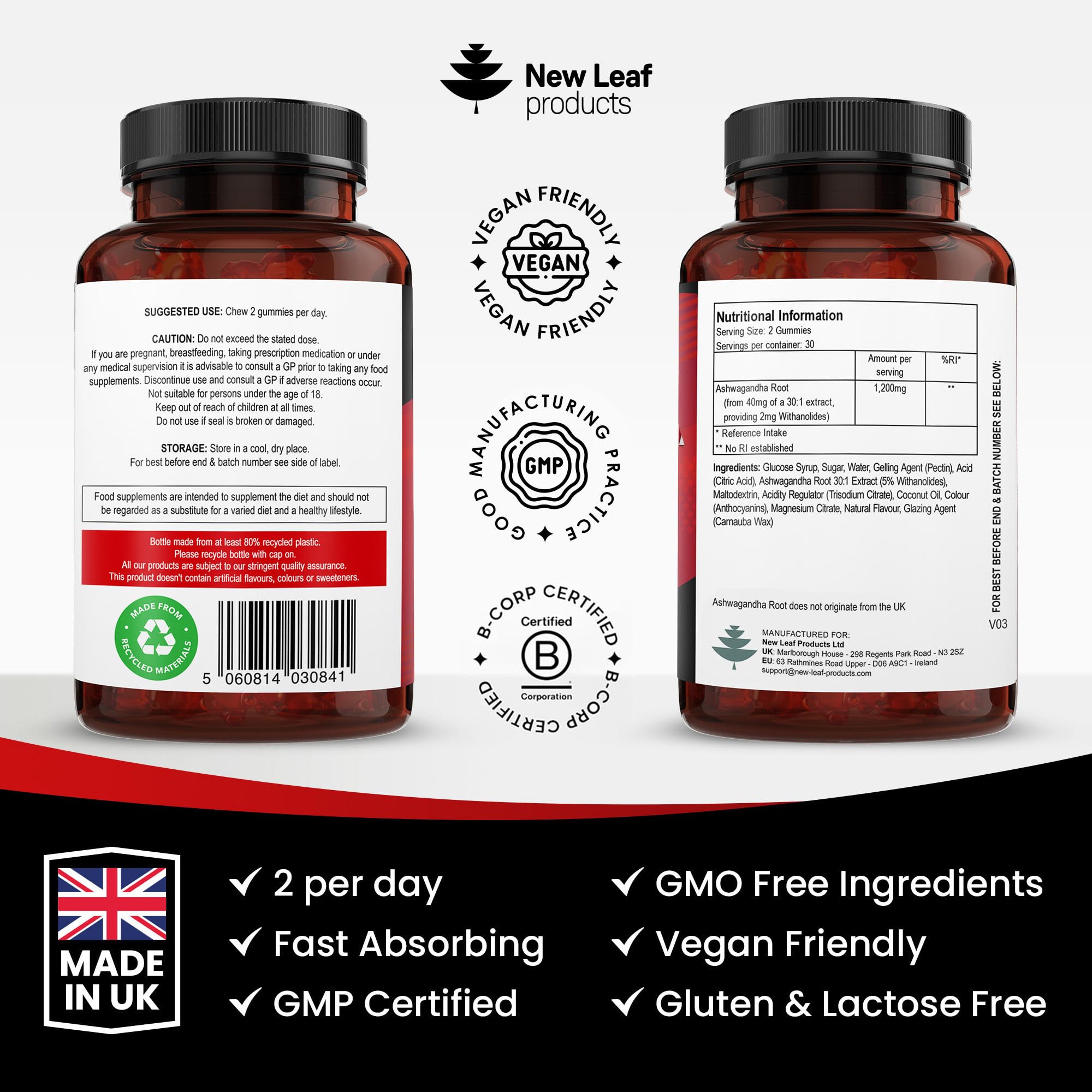 60 count ashwagandha gummy bottle