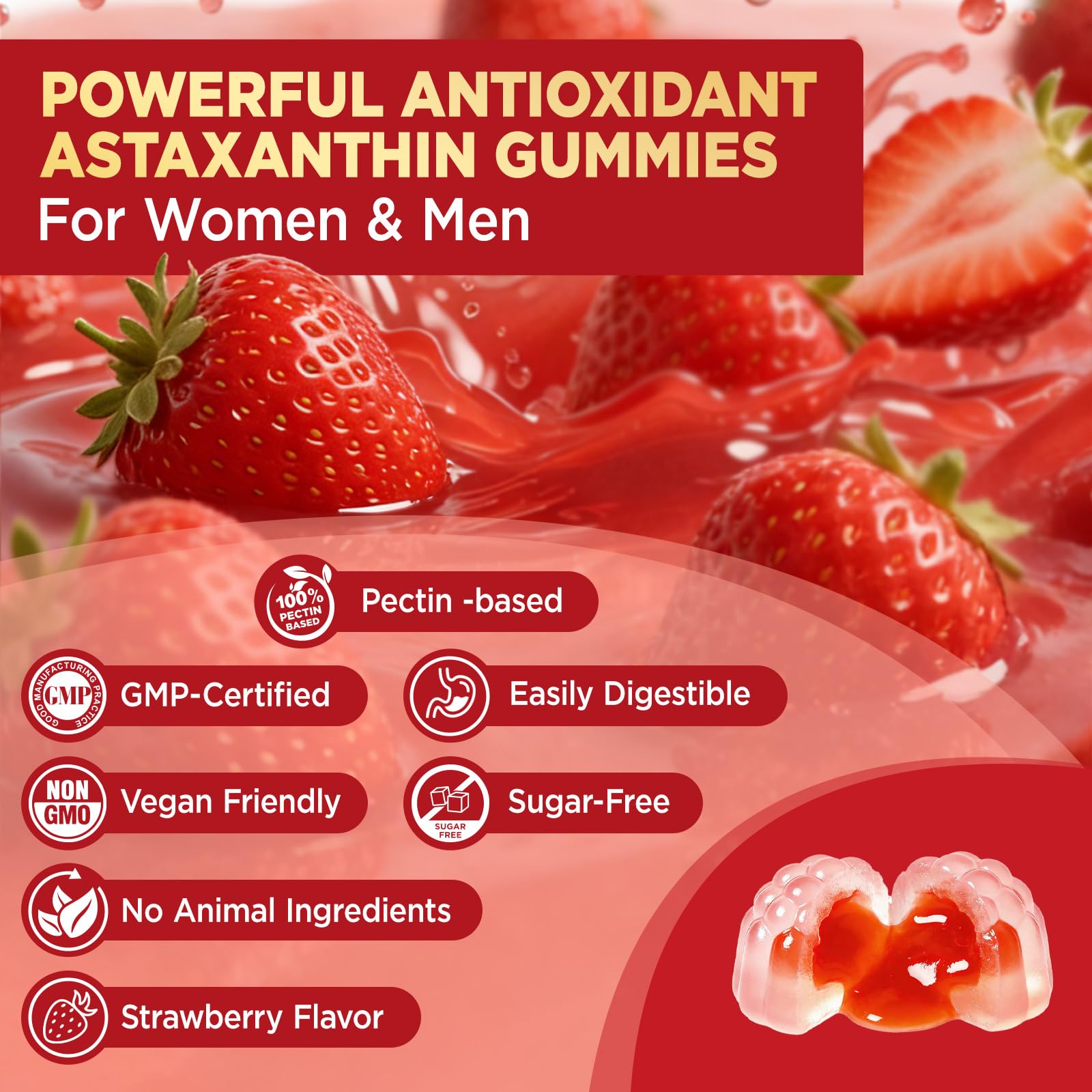 60 count Astaxanthin gummies for energy