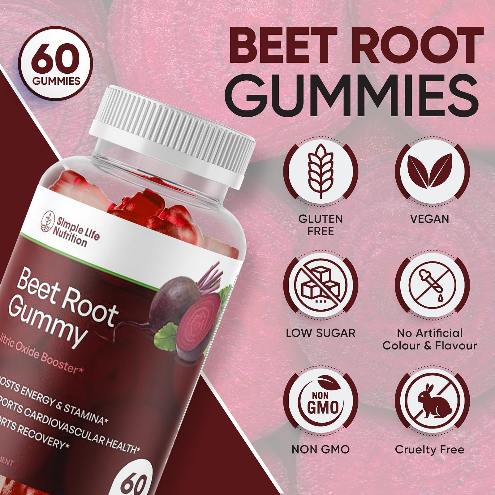 60 count beet root gummies for vitality