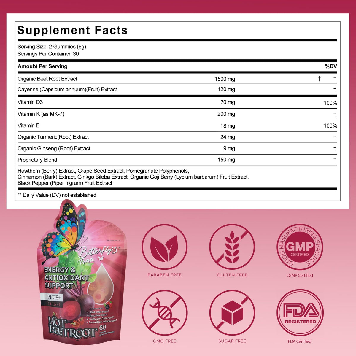 60 count beet root gummies for vitality