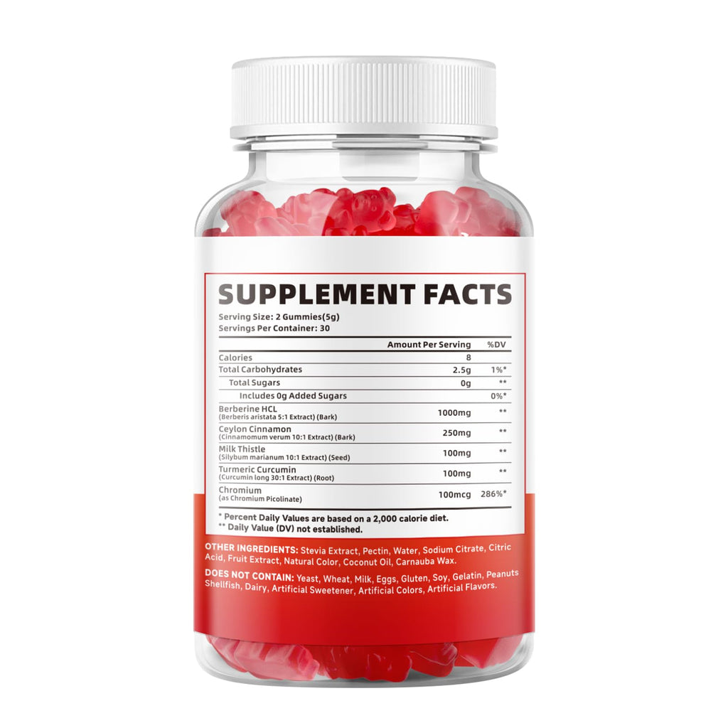 60 count berberine gummy bottle