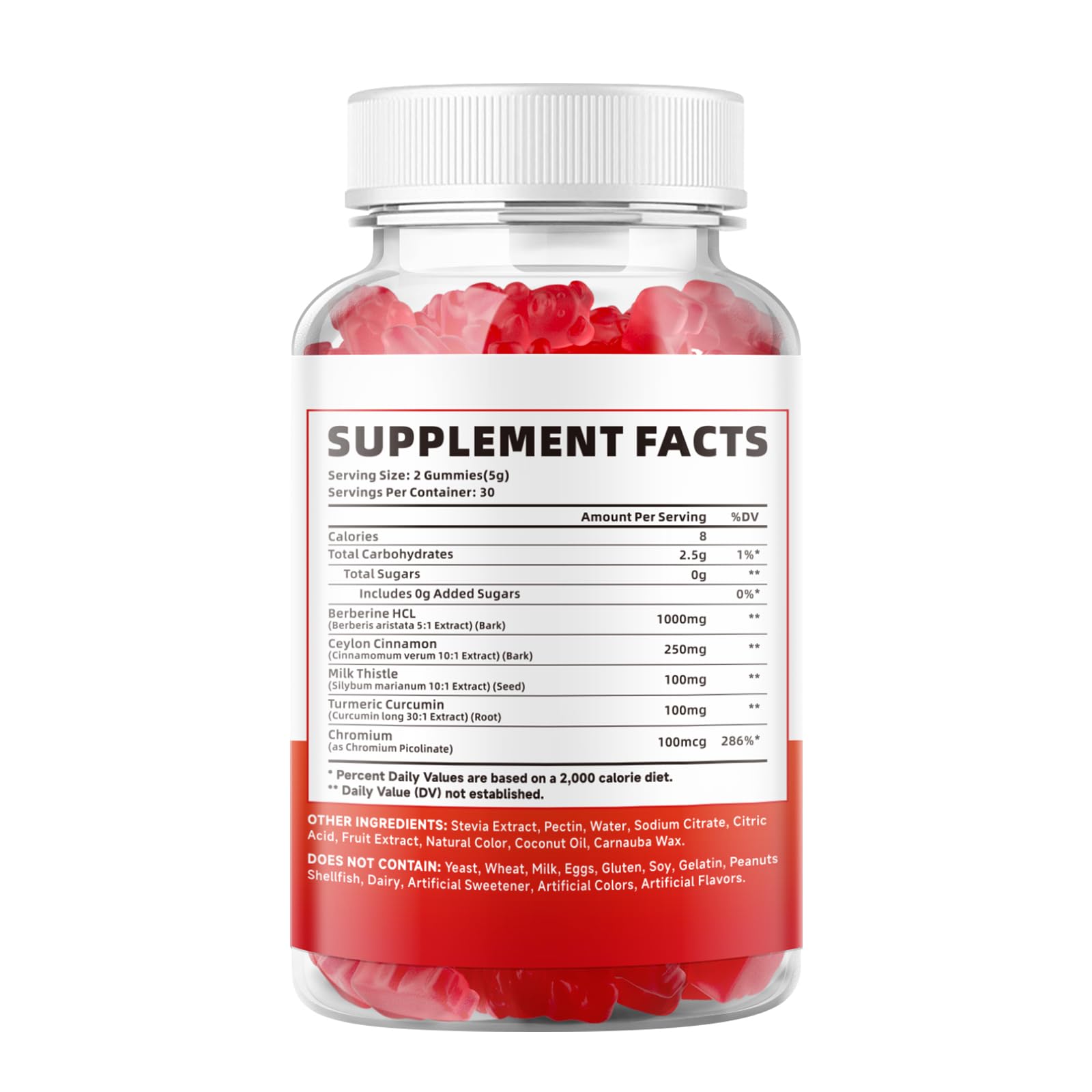 60 count berberine gummy bottle