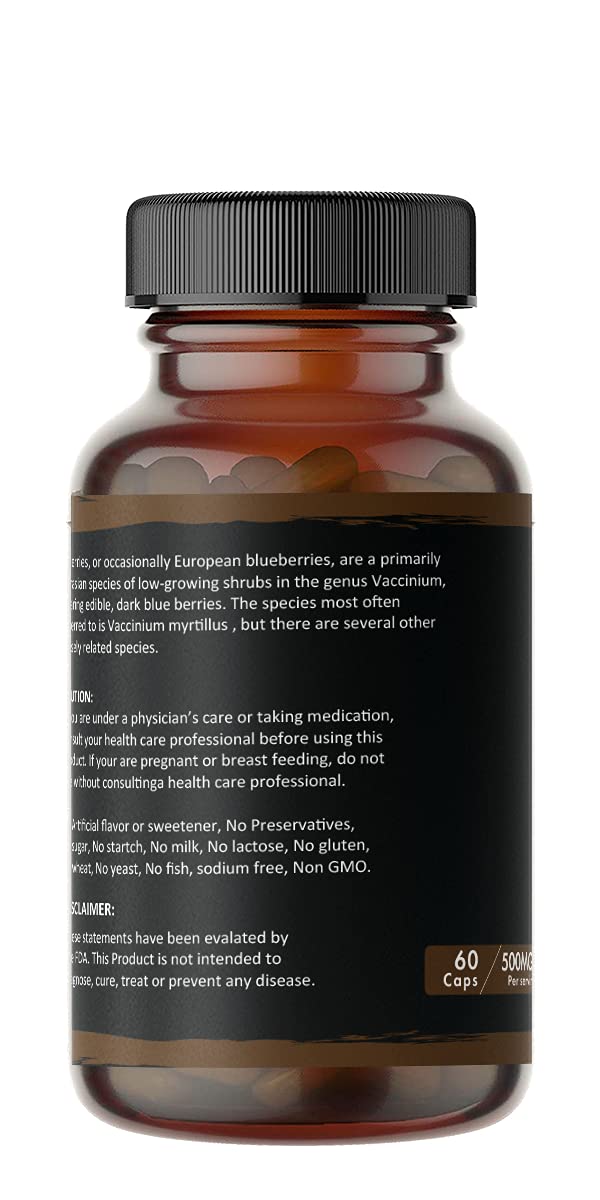 60 count bilberry capsules for health
