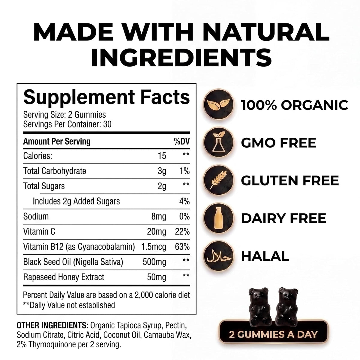 60 count black seed oil gummies