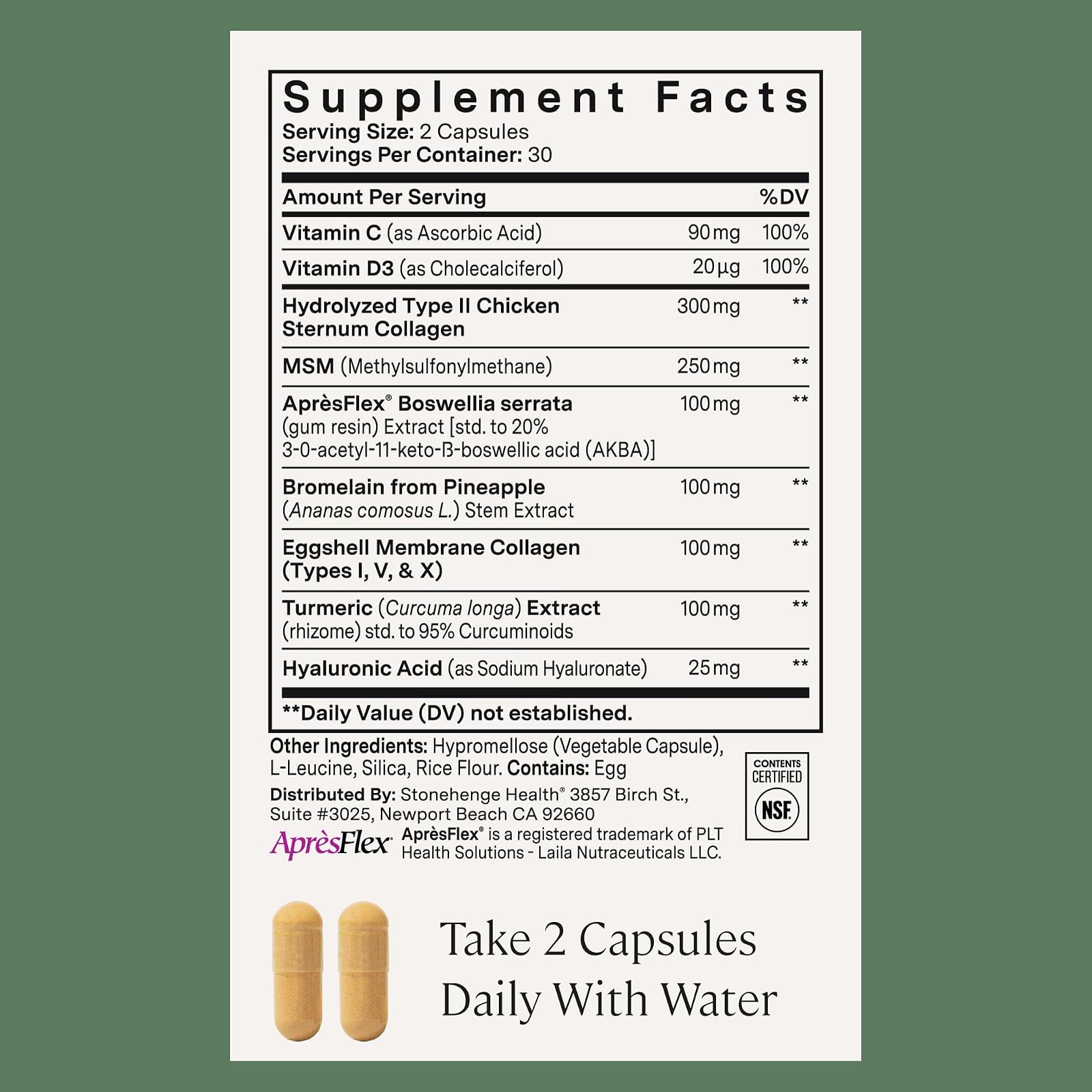 60 count Boswellia joint formula
