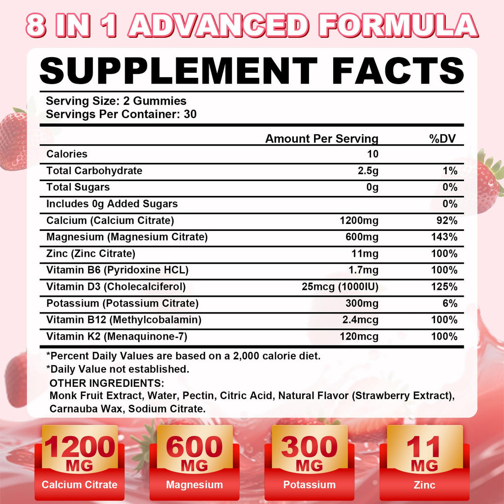 60 count calcium citrate gummies for healthy bones