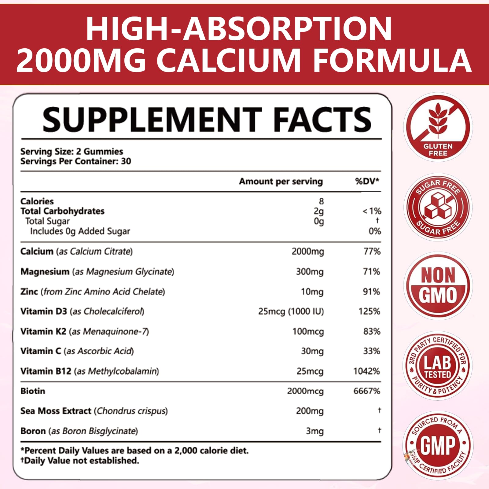 60 count calcium citrate gummy supplement