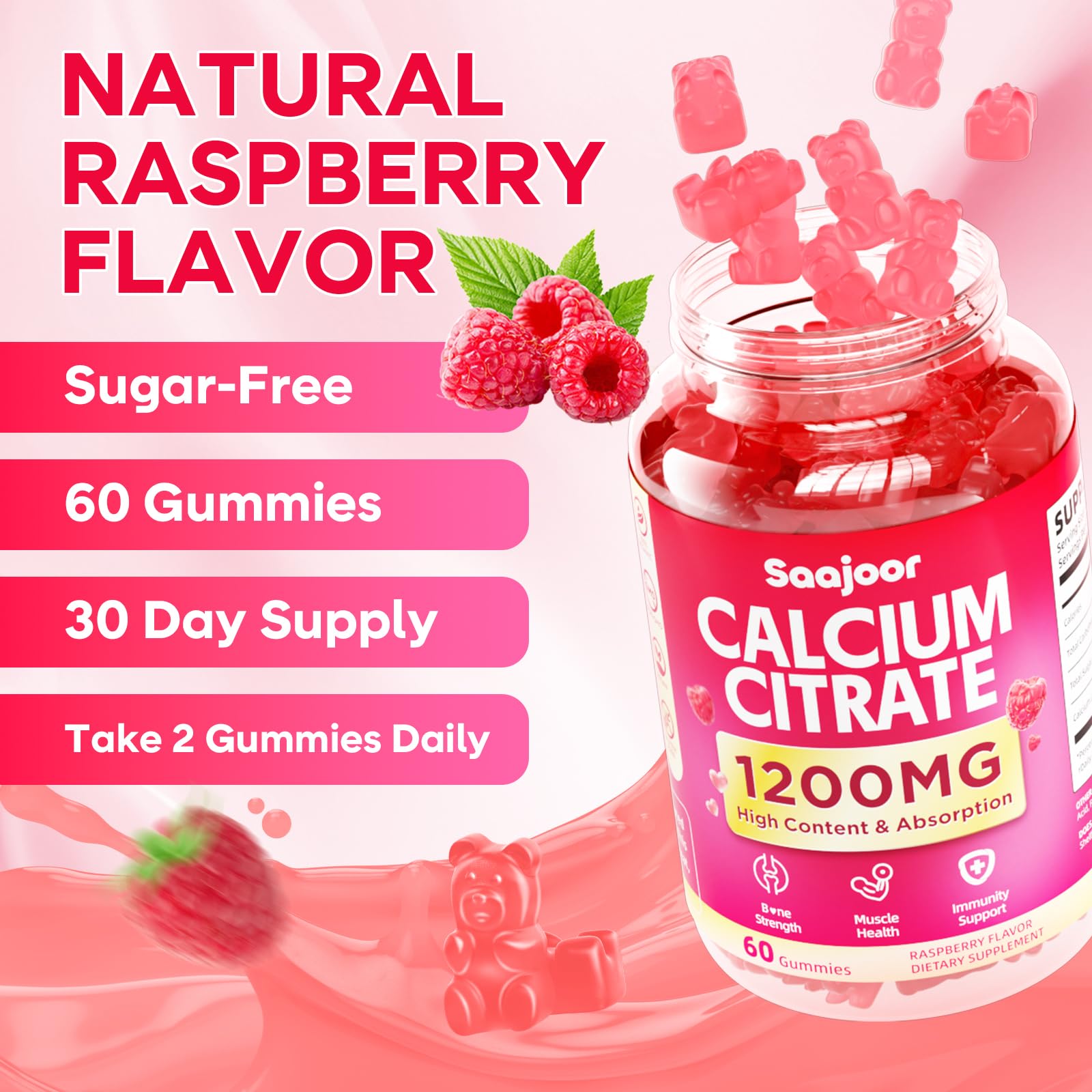 60 count calcium gummies for convenient dosing