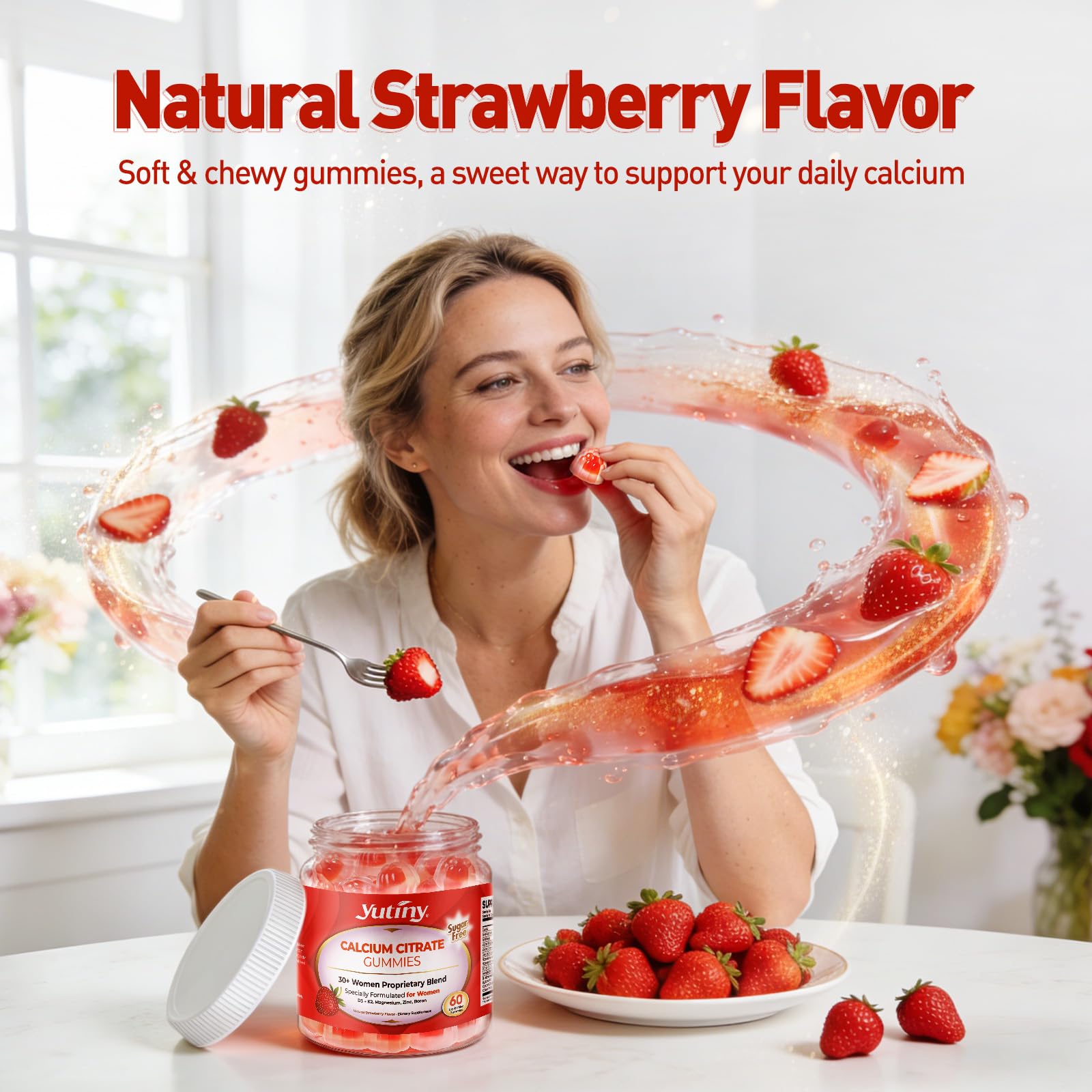 60 count calcium gummies for convenient use