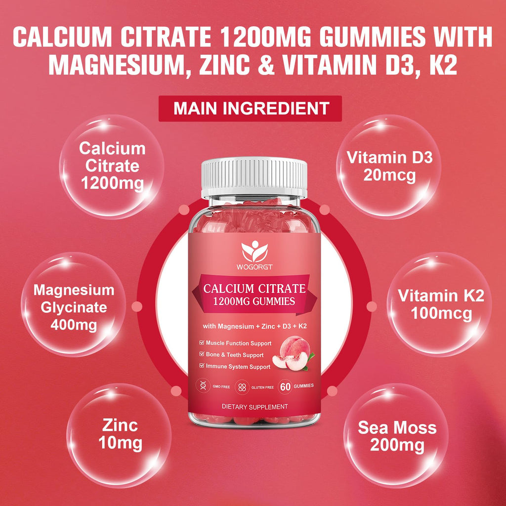 60 count calcium gummies for daily health