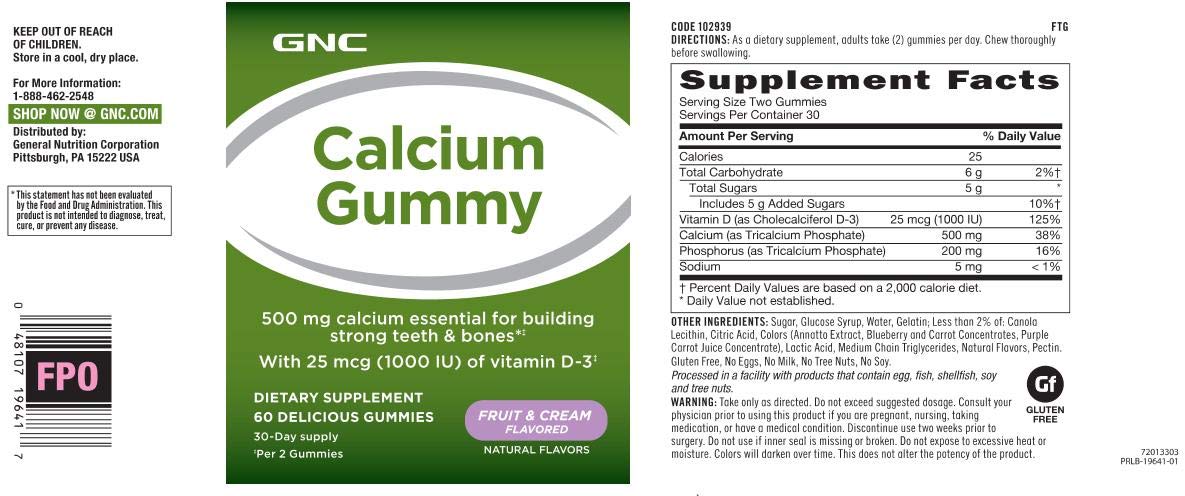 60 count calcium gummy vitamins