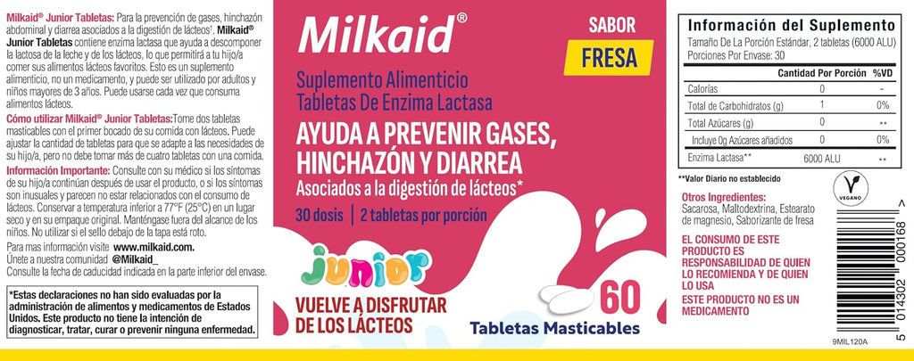 60 count chewable lactase for children