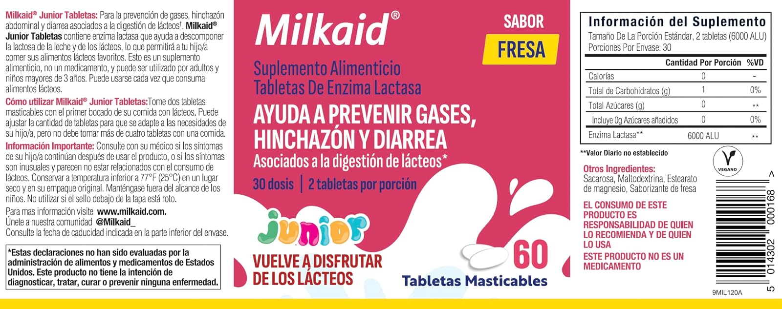 60 count chewable lactase for children