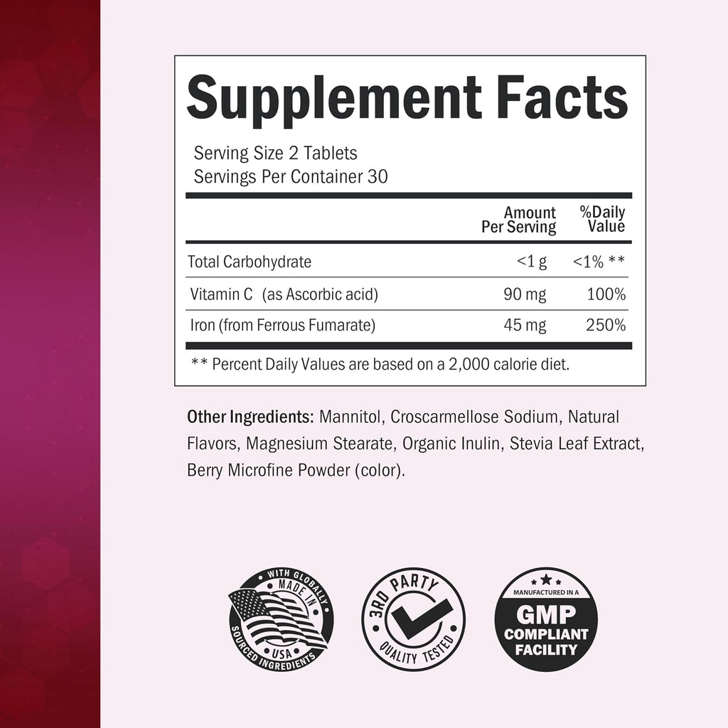 60 count chewable vitamin C tablets