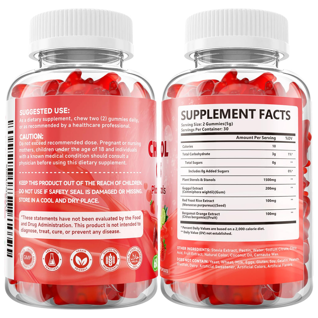 60 count cholesterol gummies for easy intake
