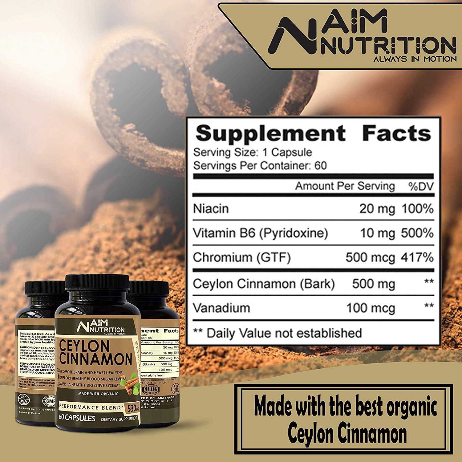 60 count cinnamon capsules for wellness