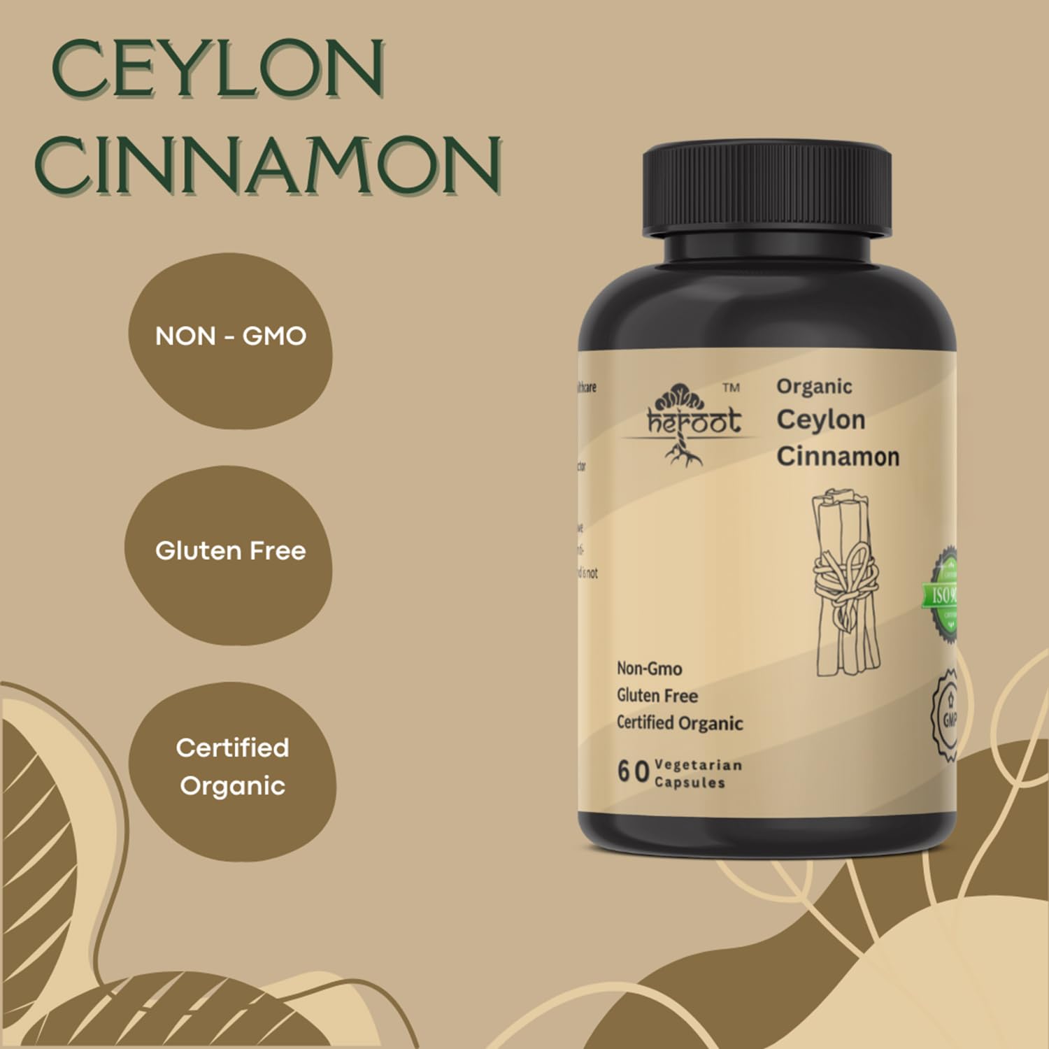60 count cinnamon supplement bottle