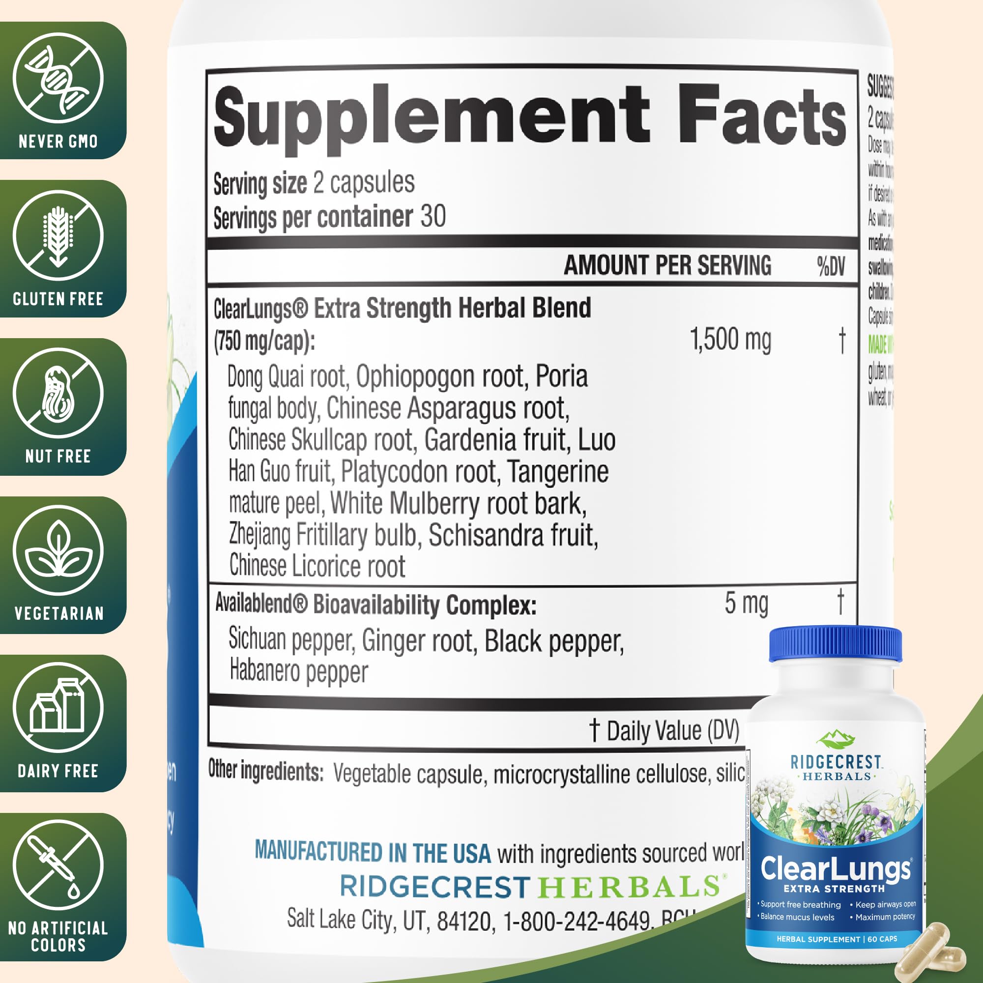 60 count ClearLungs herbal capsules