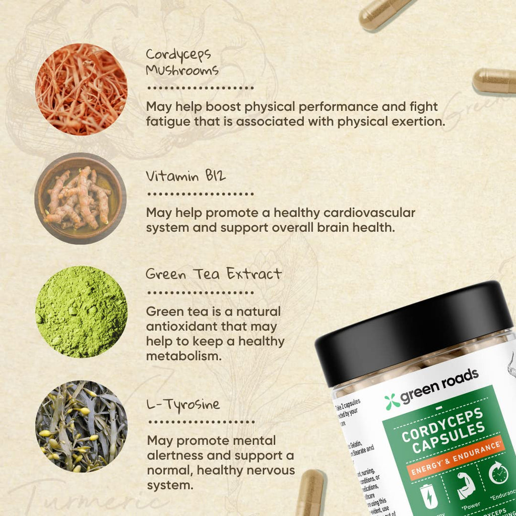 60 count cordyceps capsules for wellness