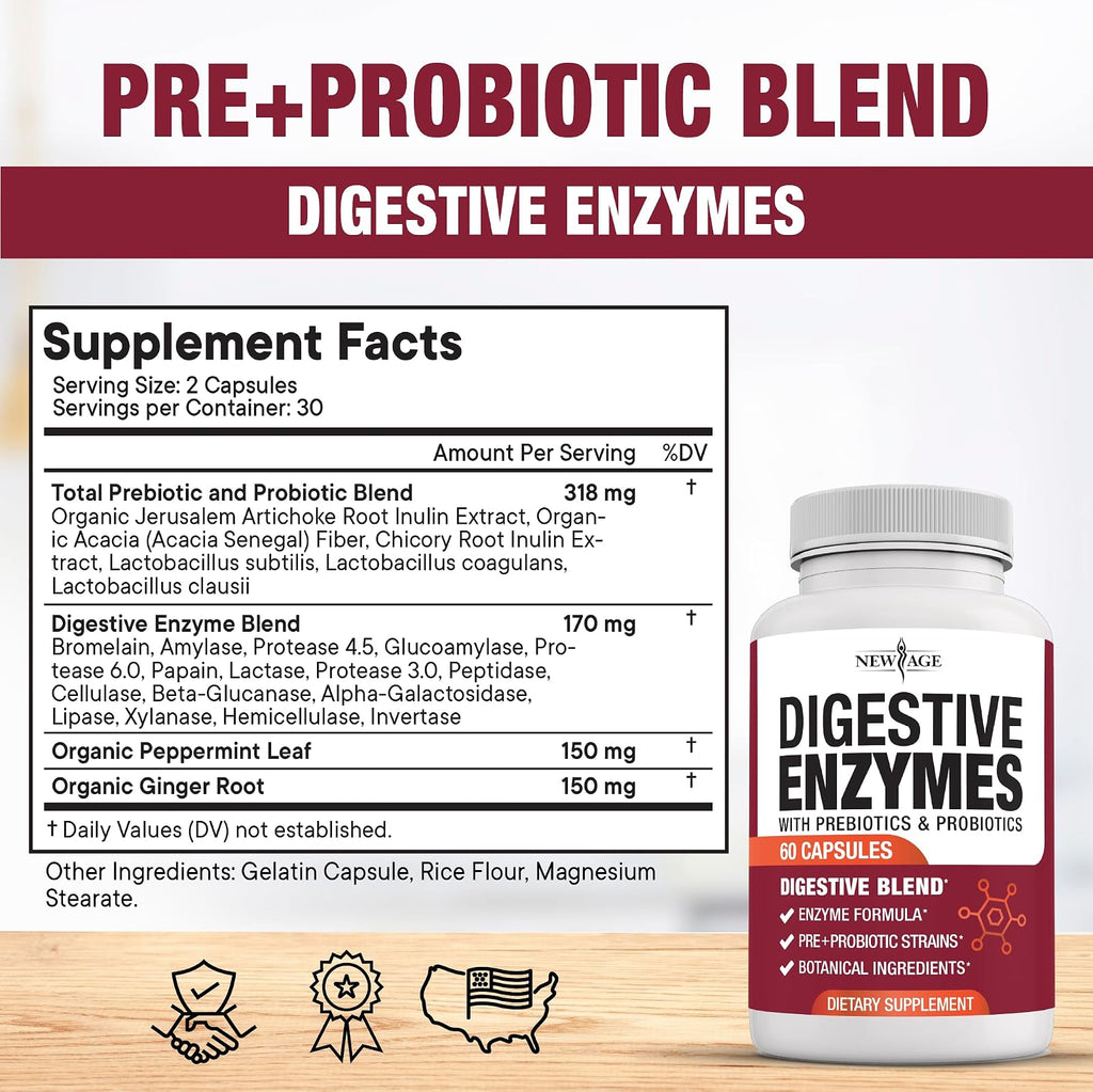 60 count digestive enzymes for digestion support