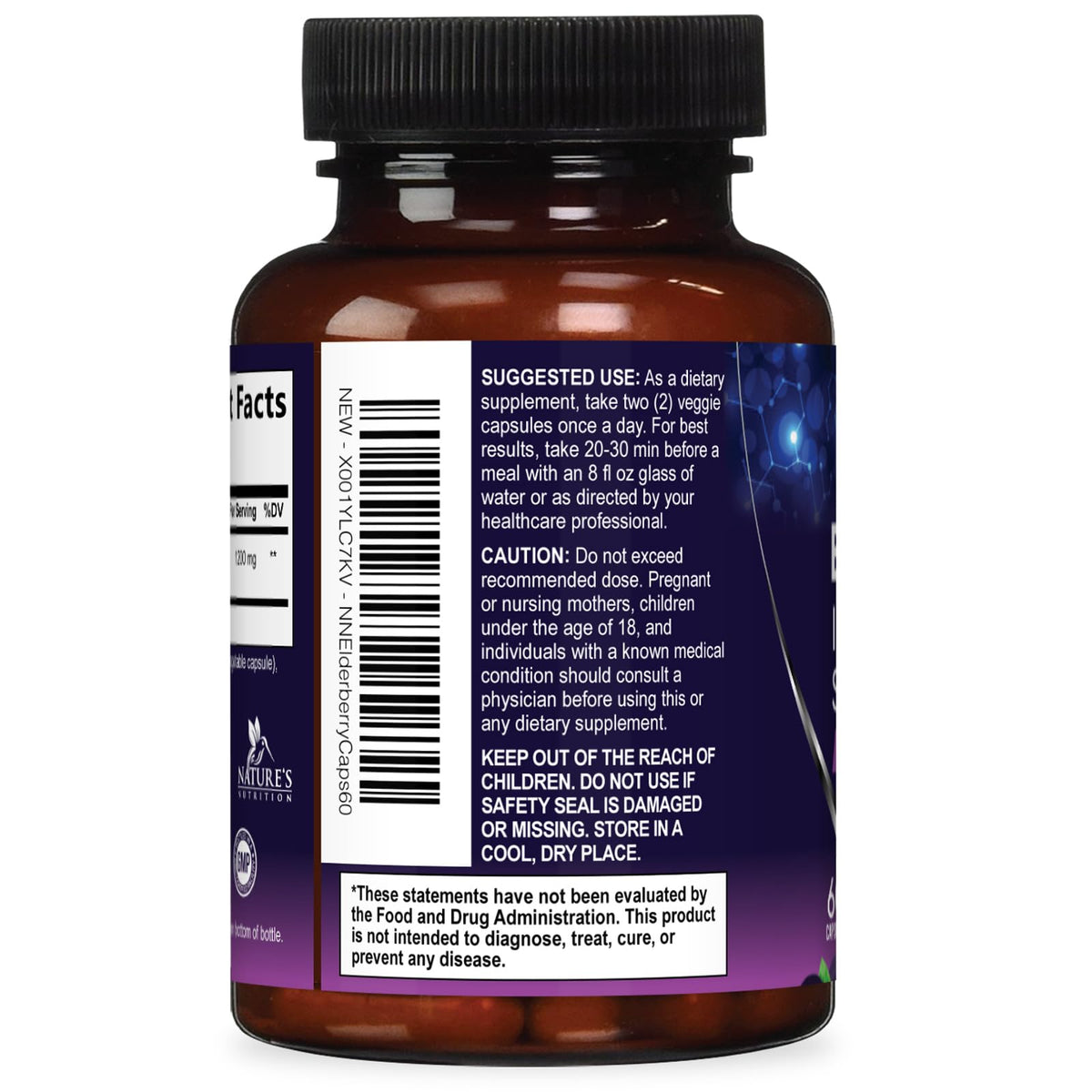 60 count elderberry capsules for daily use