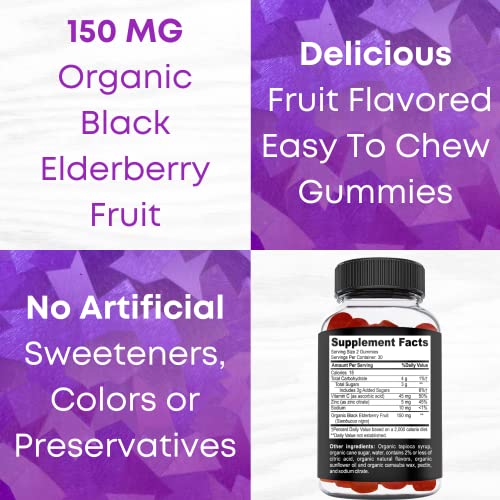 60 count elderberry gummies bottle