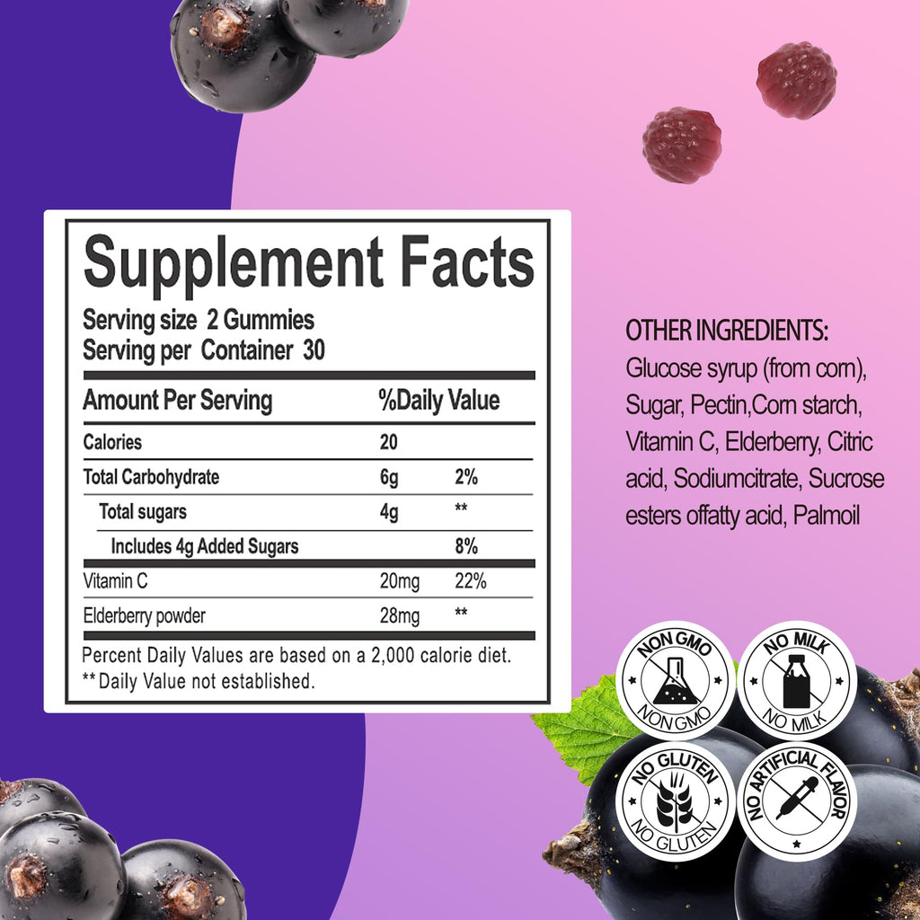 60 count elderberry gummies for adults