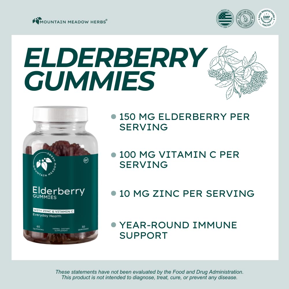 60 count elderberry gummies for cold relief