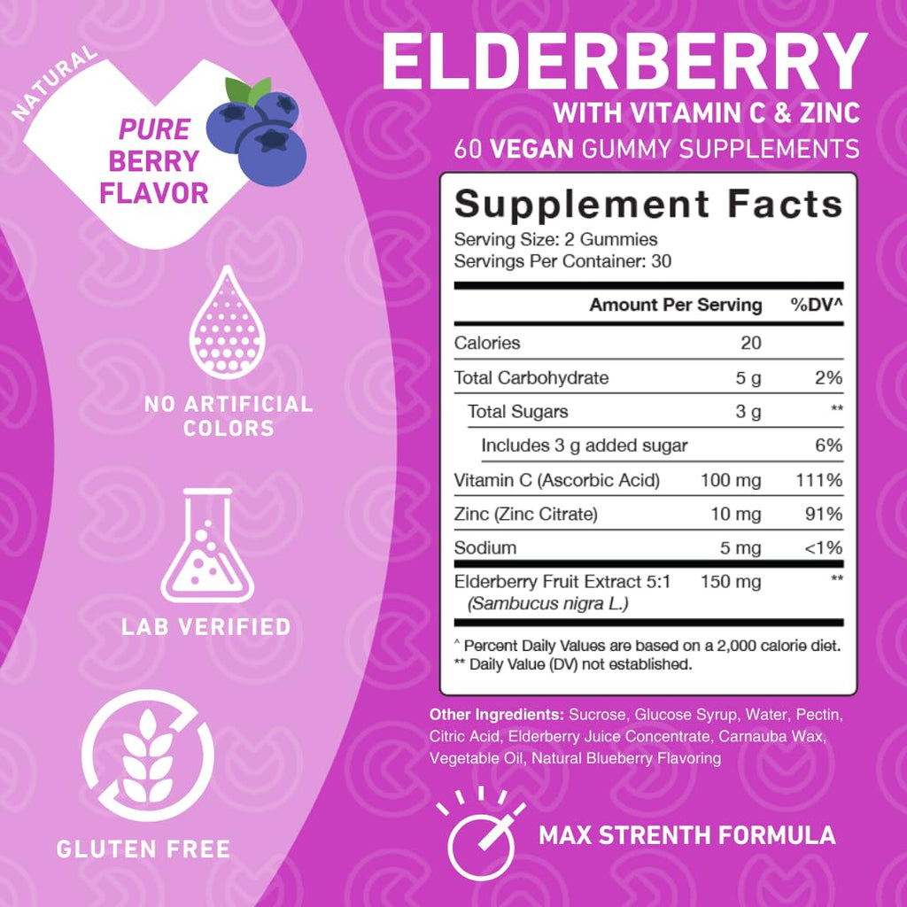 60 count elderberry gummies for daily use